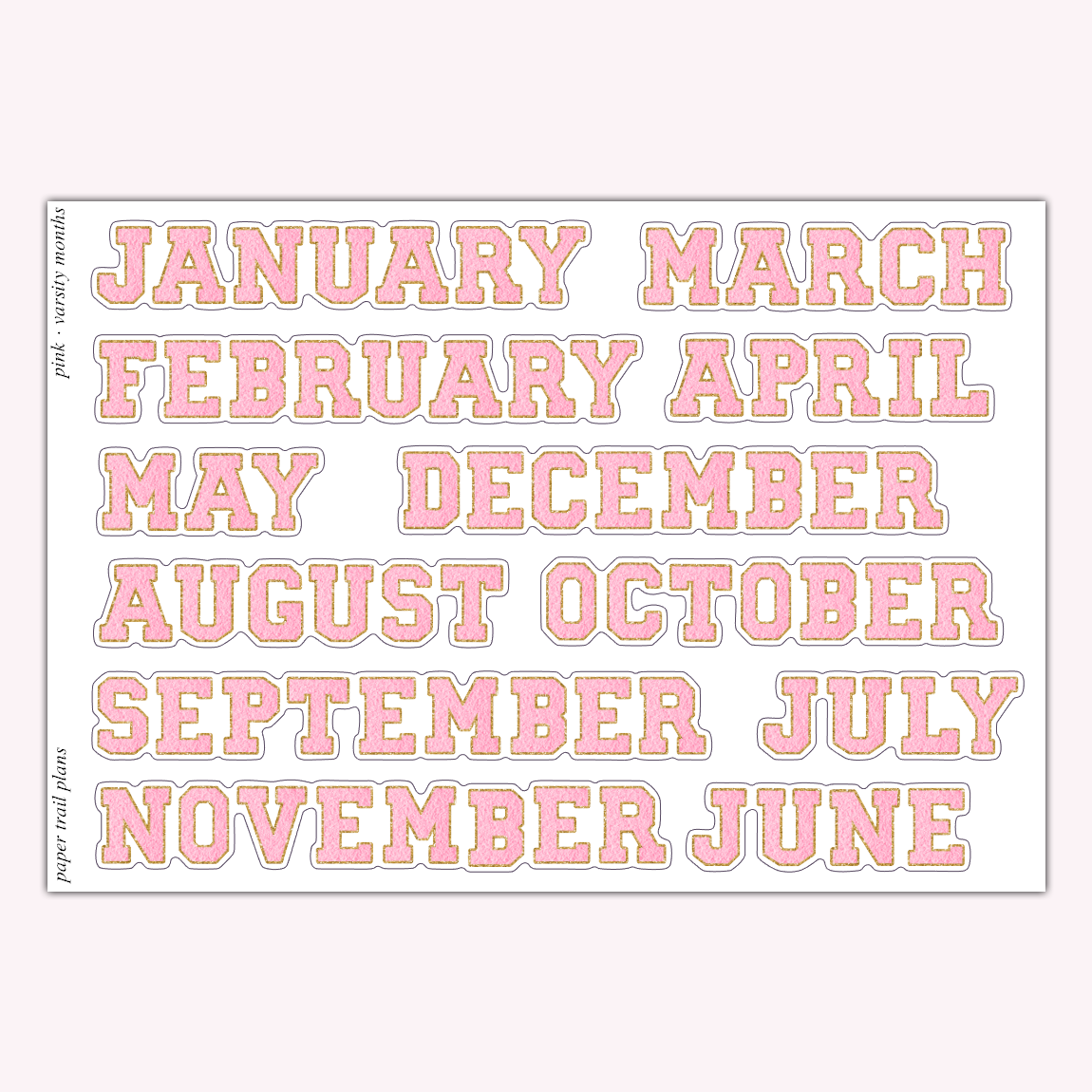 Varsity Months – Paper Trail Plans