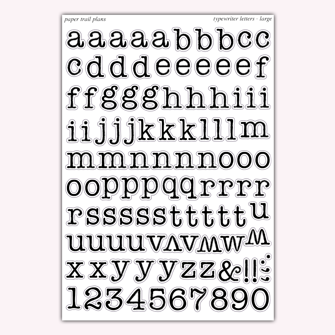 Typewriter Letters & Numbers – Paper Trail Plans