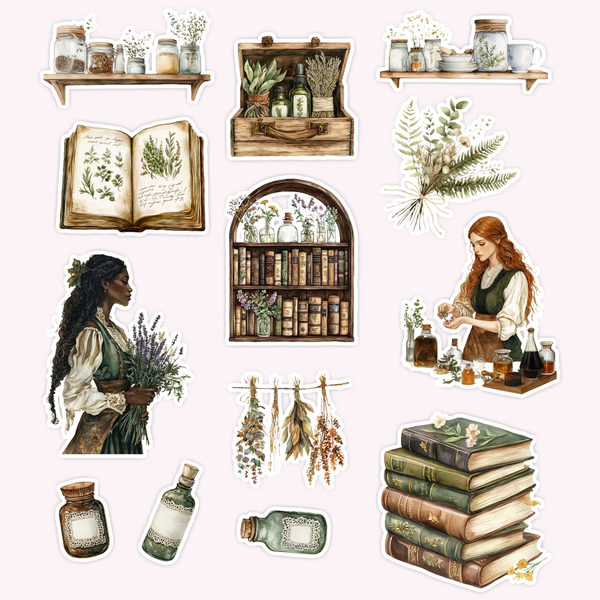 Apothecary Die Cut Sticker Set – Paper Trail Plans
