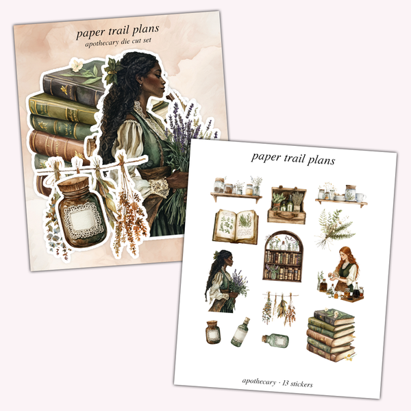 Apothecary Die Cut Sticker Set – Paper Trail Plans