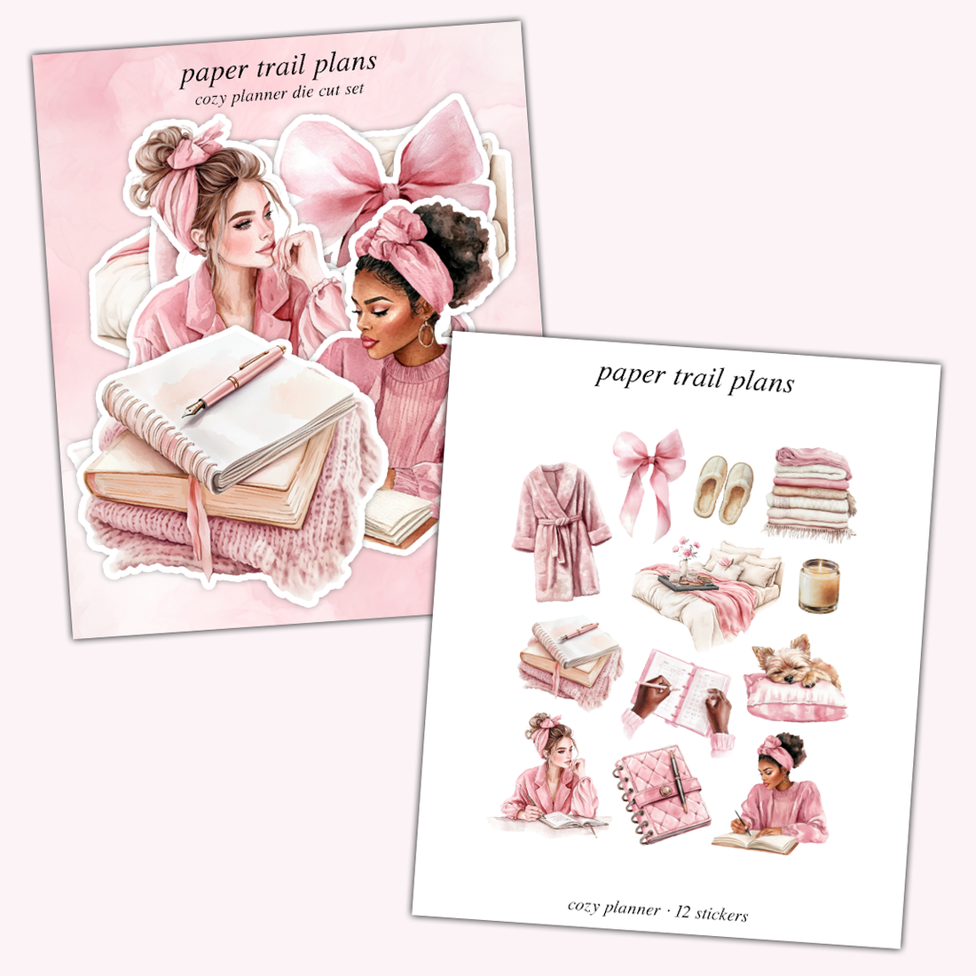 Cozy Planner Die Cut Sticker Set – Paper Trail Plans
