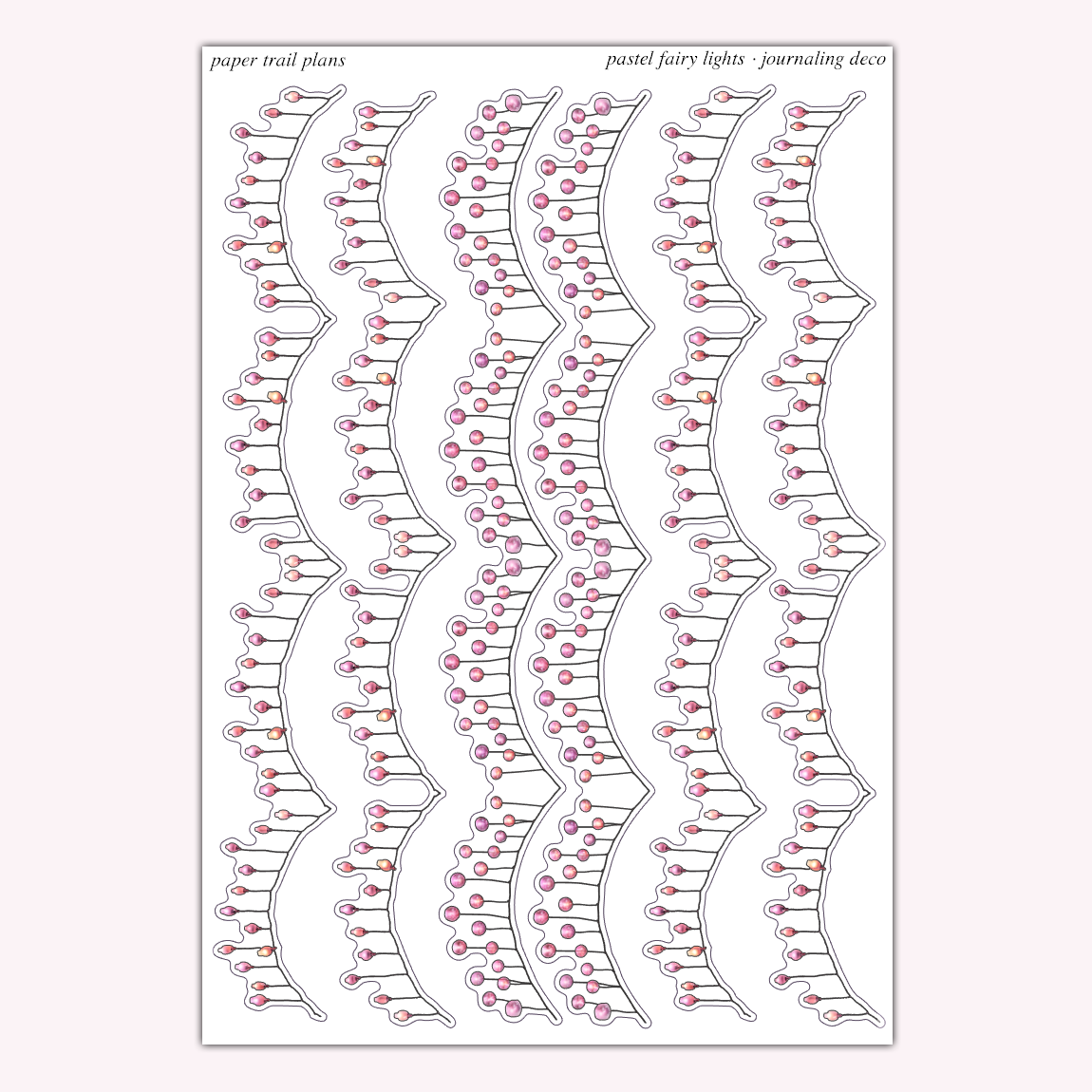 Journaling Deco - Pastel Fairy Lights – Paper Trail Plans