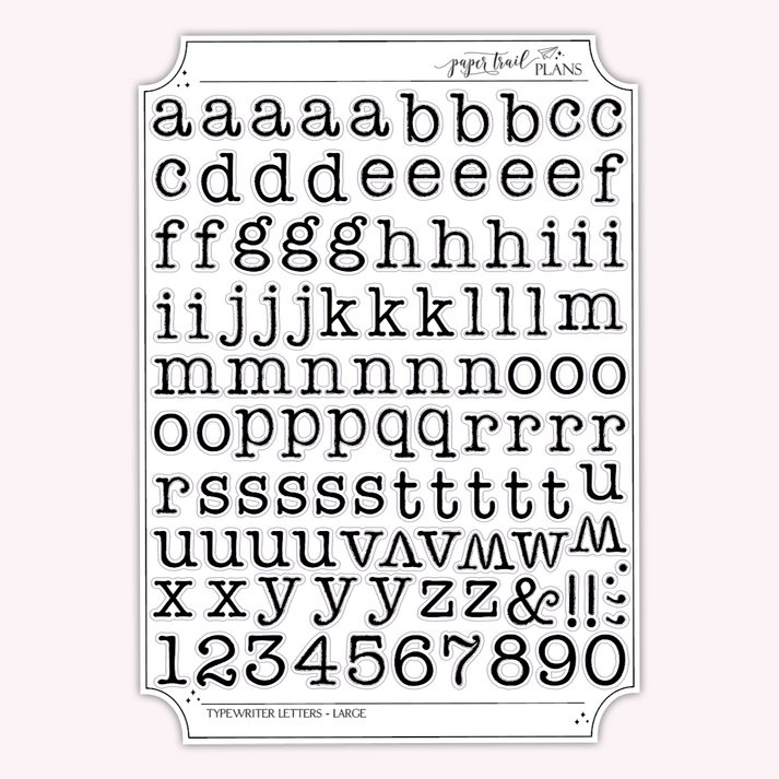 Typewriter Letters - Large – Paper Trail Plans