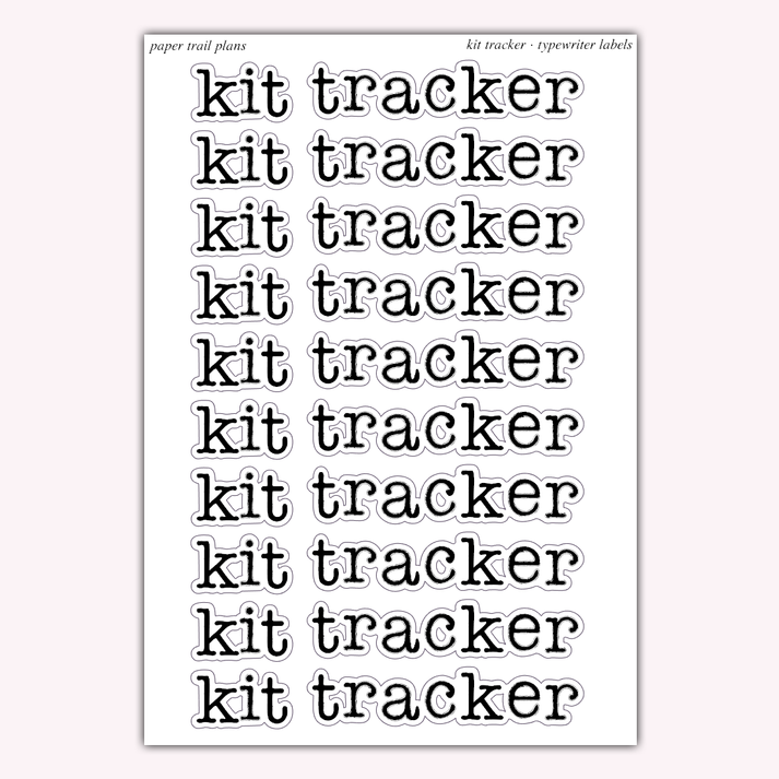 Typewriter Labels - Kit Tracker – Paper Trail Plans